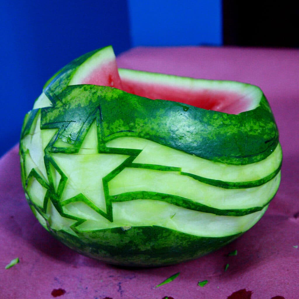 How to Carve a Stars and Stripes Watermelon - Celebration Generation