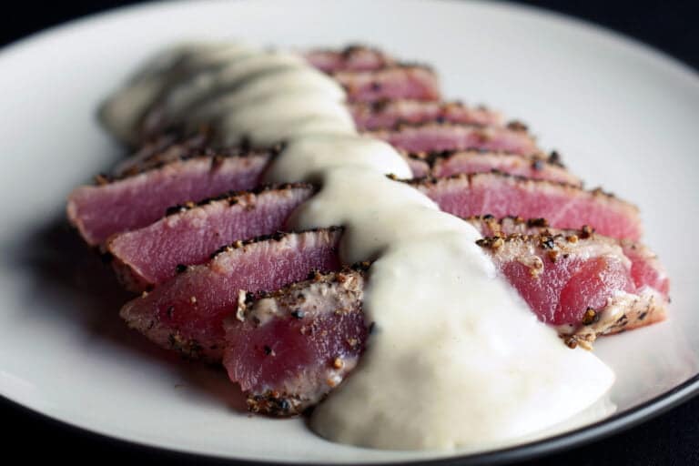 Pepper Crusted Tuna, Wasabi Cream Sauce - Celebration Generation