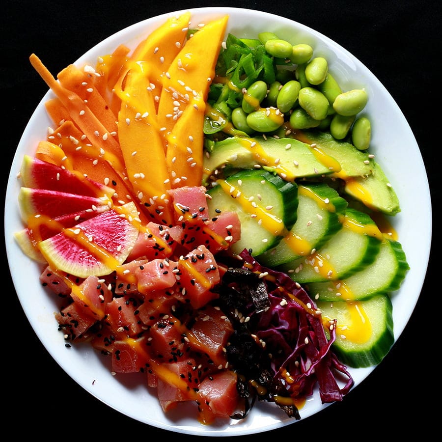 Low Carb Tuna Mango Poke - Celebration Generation