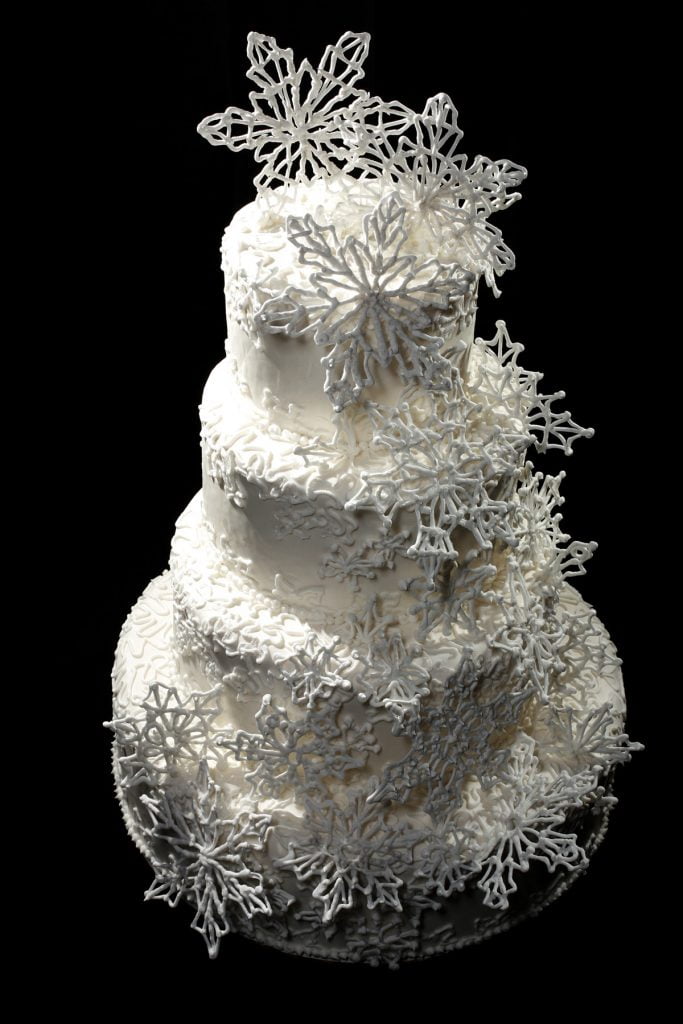 Snowflake Winter Wedding Cake - Celebration Generation