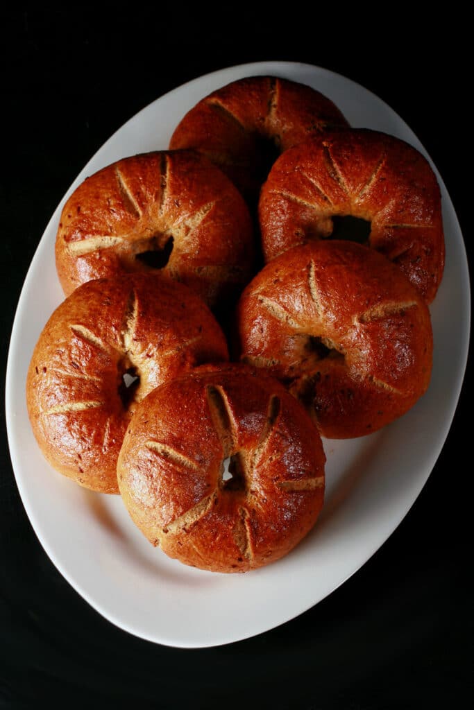 Rye Bagels with Caraway Seeds - Celebration Generation